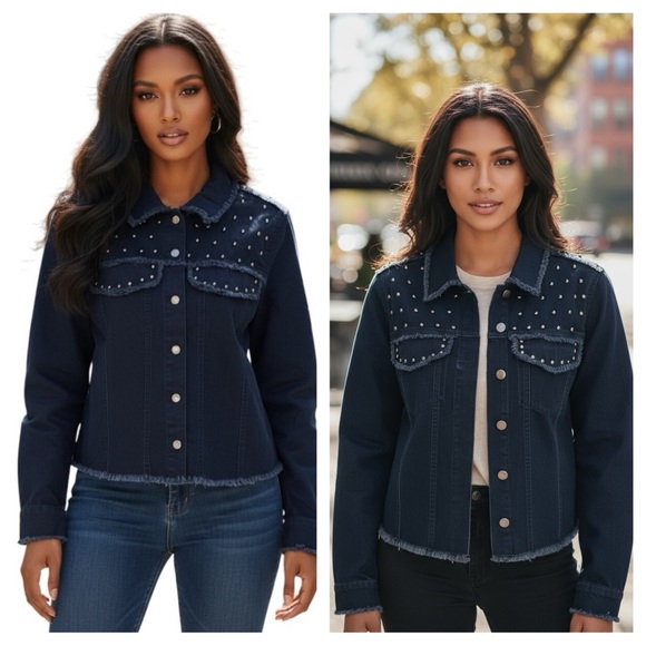 Indigo Thread Co | Jackets & Coats | New Indigo Thread Co Studded Denim ...